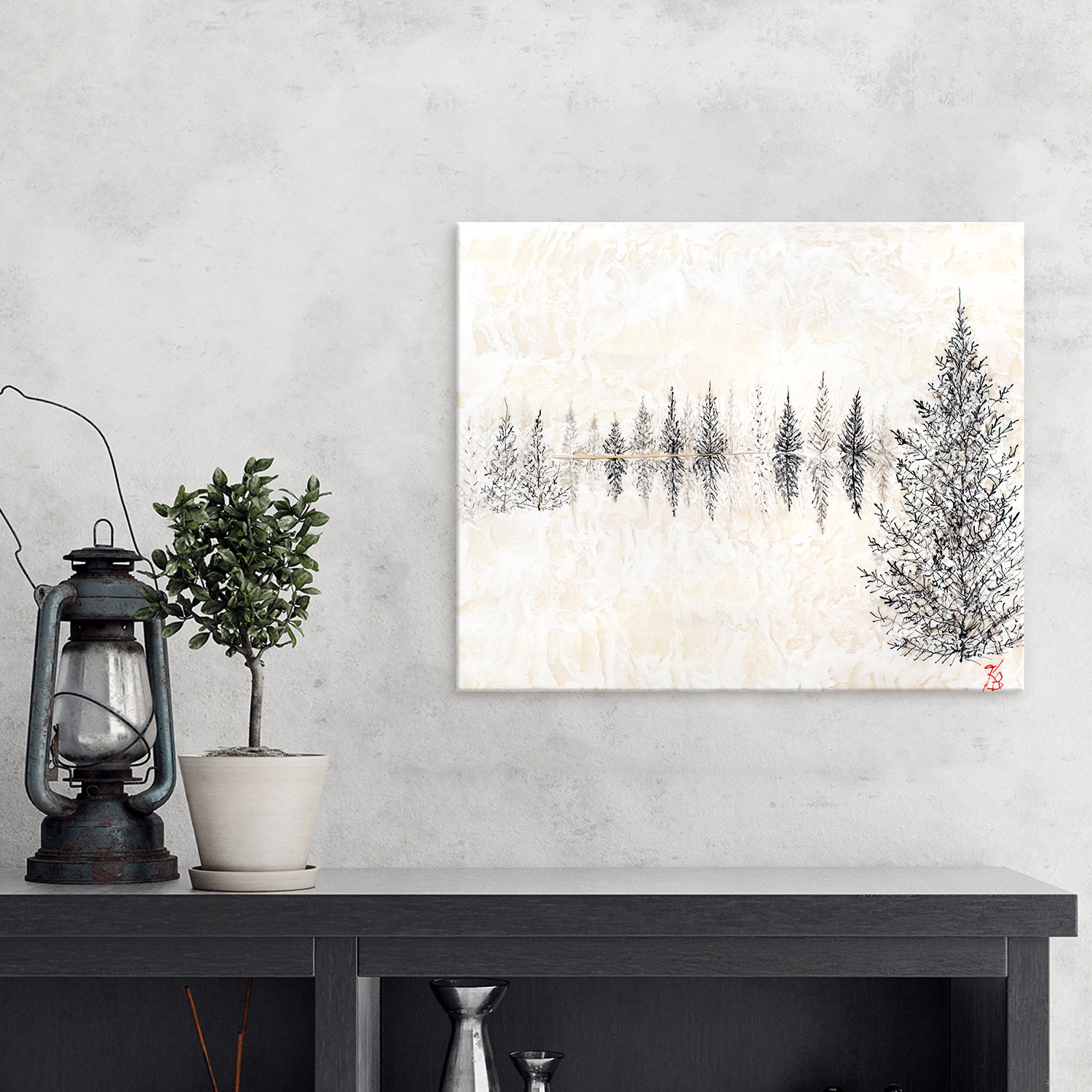 Monoscape V' Wrapped Canvas Wall Art by Karen Biery, 16"x12 ...