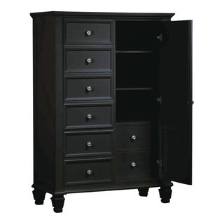 Coaster Sandy Beach Door Chest, Black - Traditional - Armoires And ...