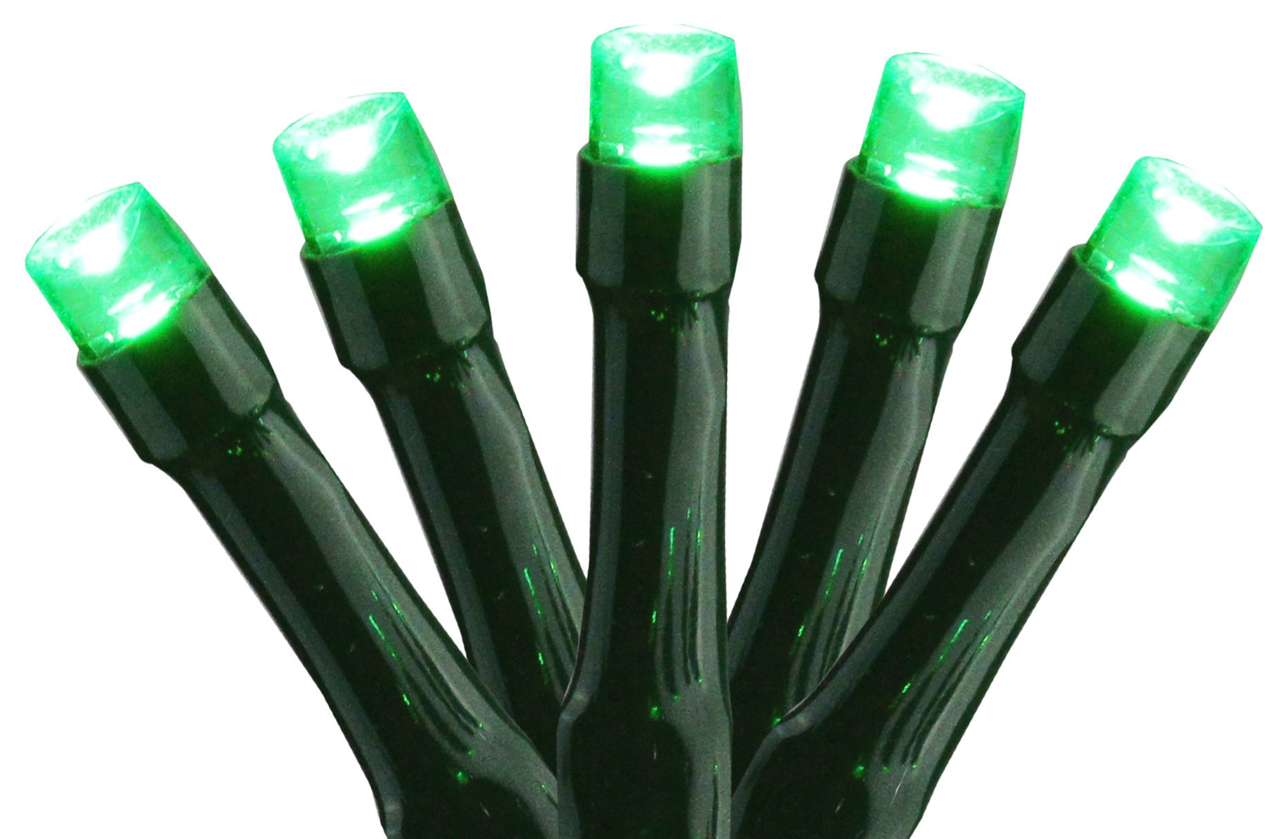 15 Battery Operated Green LED Micro Christmas Lights, 4.5' Green Wire - Modern - Holiday ...