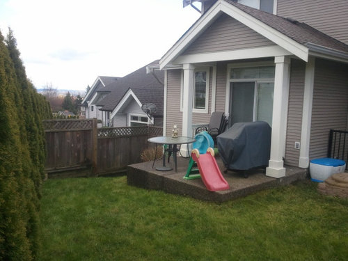 Need help with backyard.. weird small patio