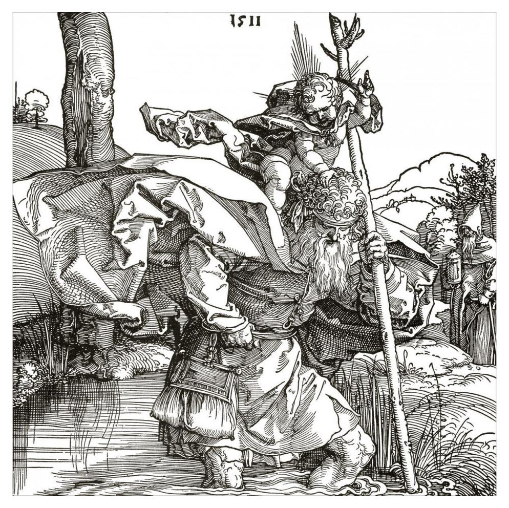 "St Christopher" Digital Paper Print by Albrecht Durer, 18"x18", 42"x42 ...