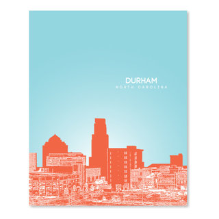 Durham, North Carolina Skyline Poster - Contemporary - Prints And ...