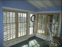 Help! I want white trim but I have beige/almond vinyl casement window