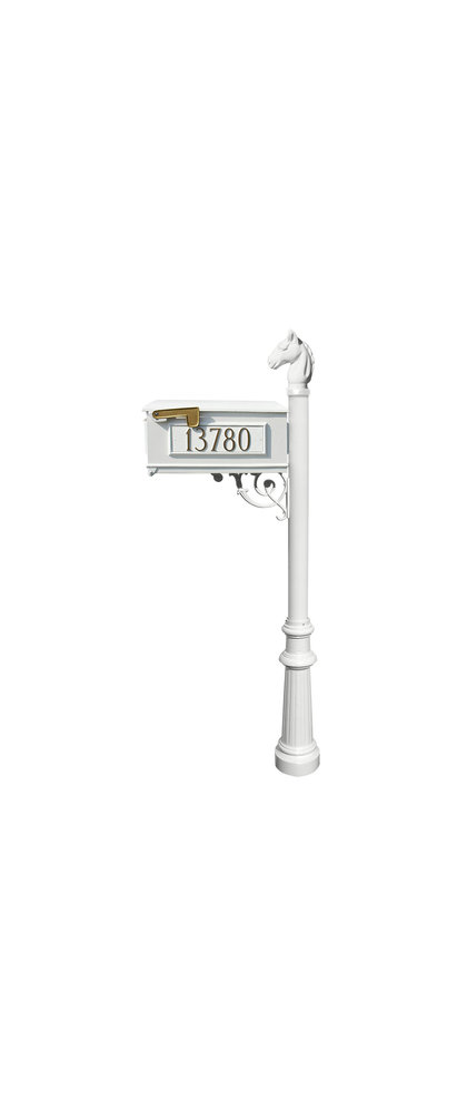 Lewiston Equine Mailbox Post System-Fluted Base, Horsehead Finial ...