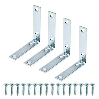 Corner Bracket, 3 inch Zinc-Plated, L-Angle, 4Pack - Modern - Brackets ...