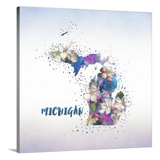 "Michigan State Flower (Apple Blossom)" Wrapped Canvas Art Print, 12 ...