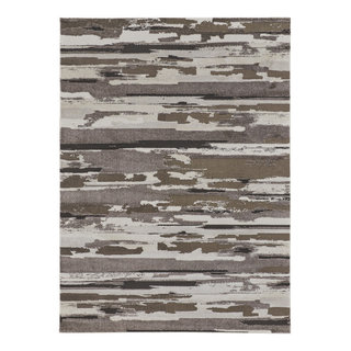 Weave & Wander Kayden Streak/Painterly Rug, Brown/Ivory, Rug, 4'x6 ...