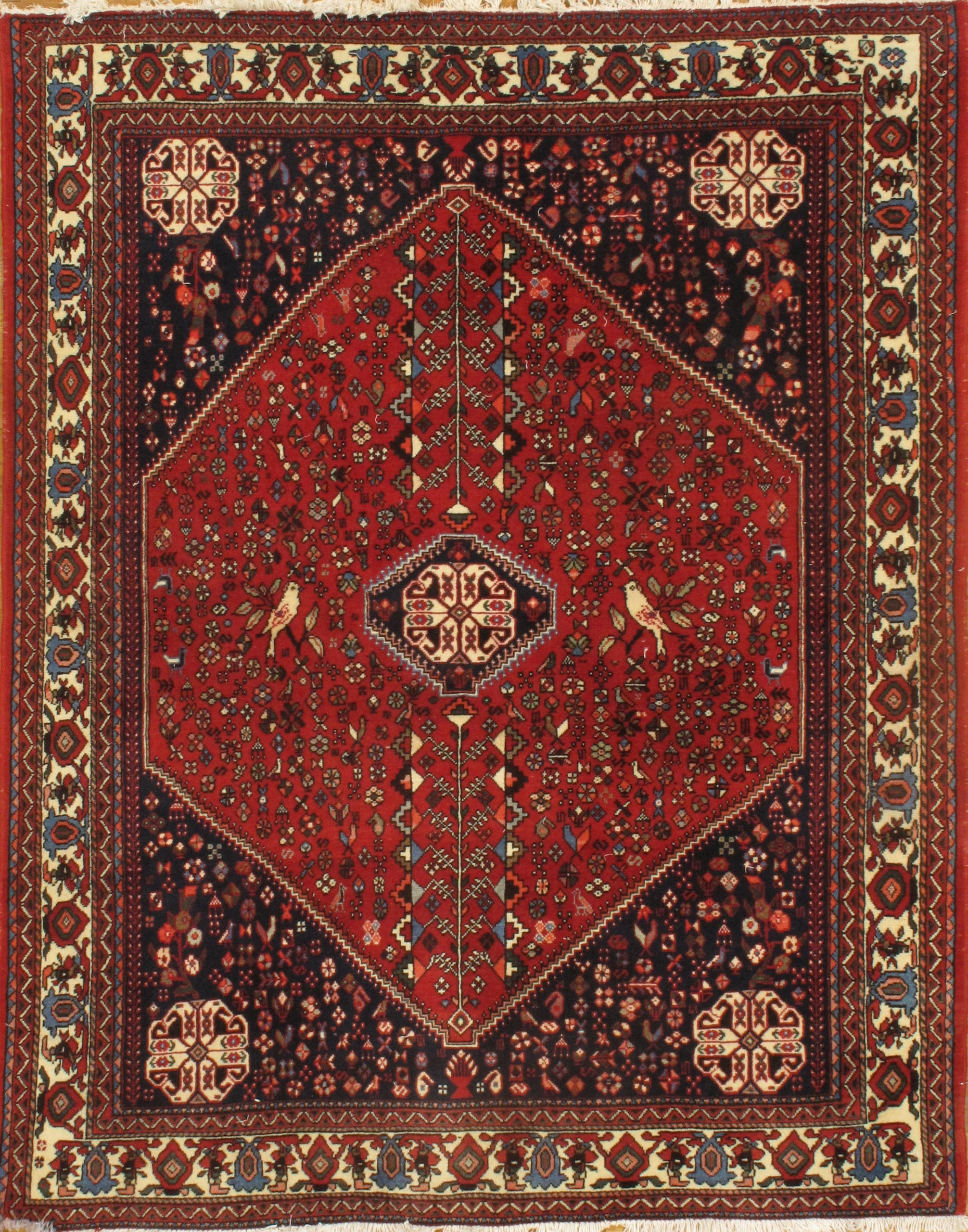 Red Persian Abadeh Rug 5'x6'.5'' - Southwestern - Area Rugs - by ...