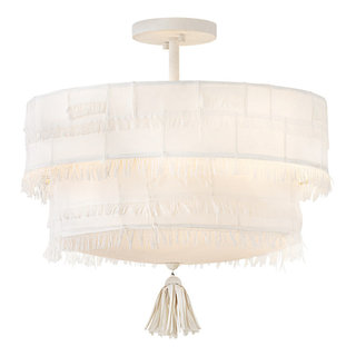 Hinkley Baya Medium Semi-Flush Mount, Textured Plaster, 18.0 ...