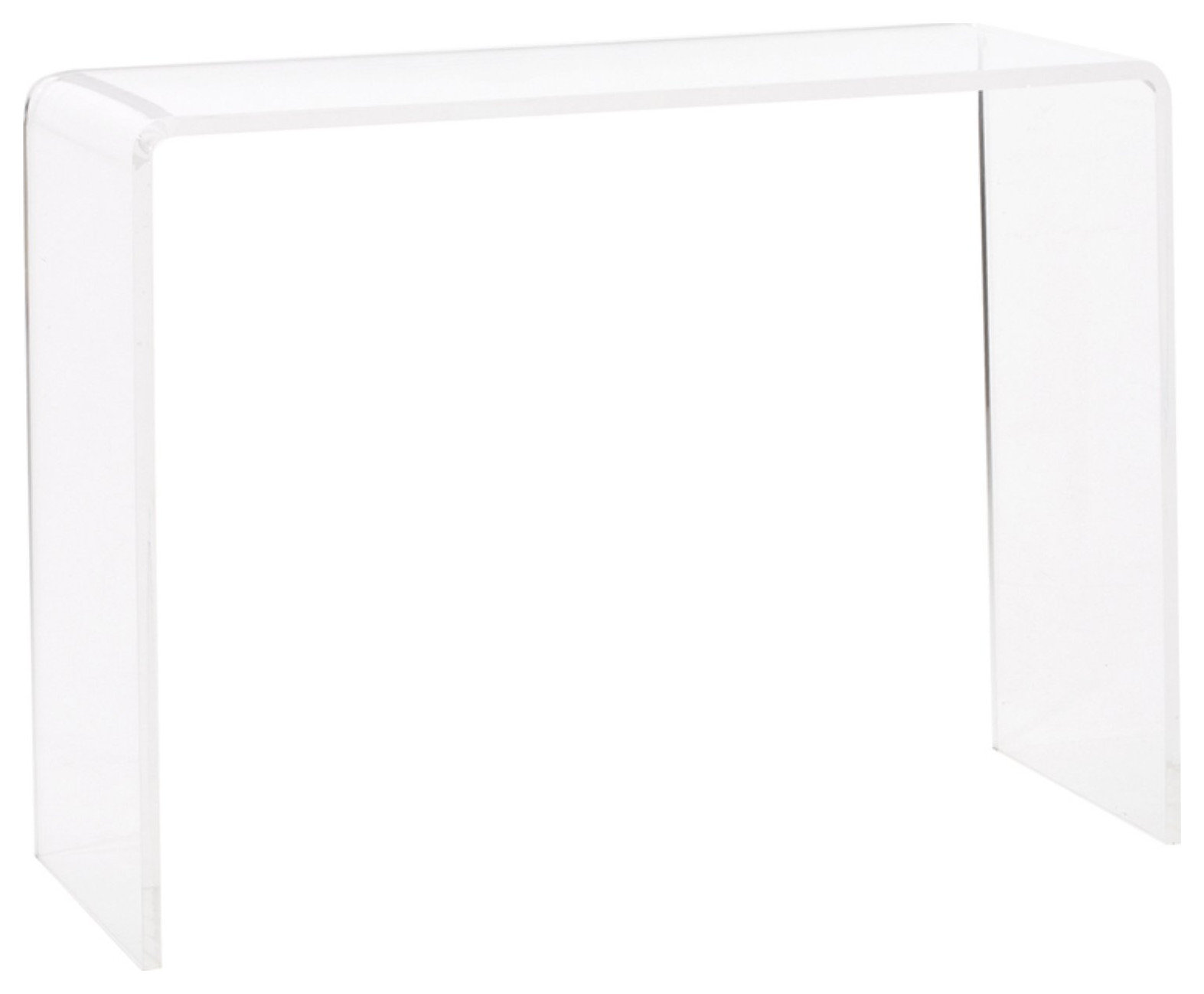 Clear Acrylic Console Table with Waterfall Legs and Seamless ...