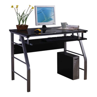 Branson Home & Office Workstation Computer Desk, Silver/Black ...