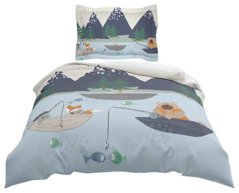 Outdoor Critters Fishing Comforter, Queen - Eclectic - Kids Comforters ...