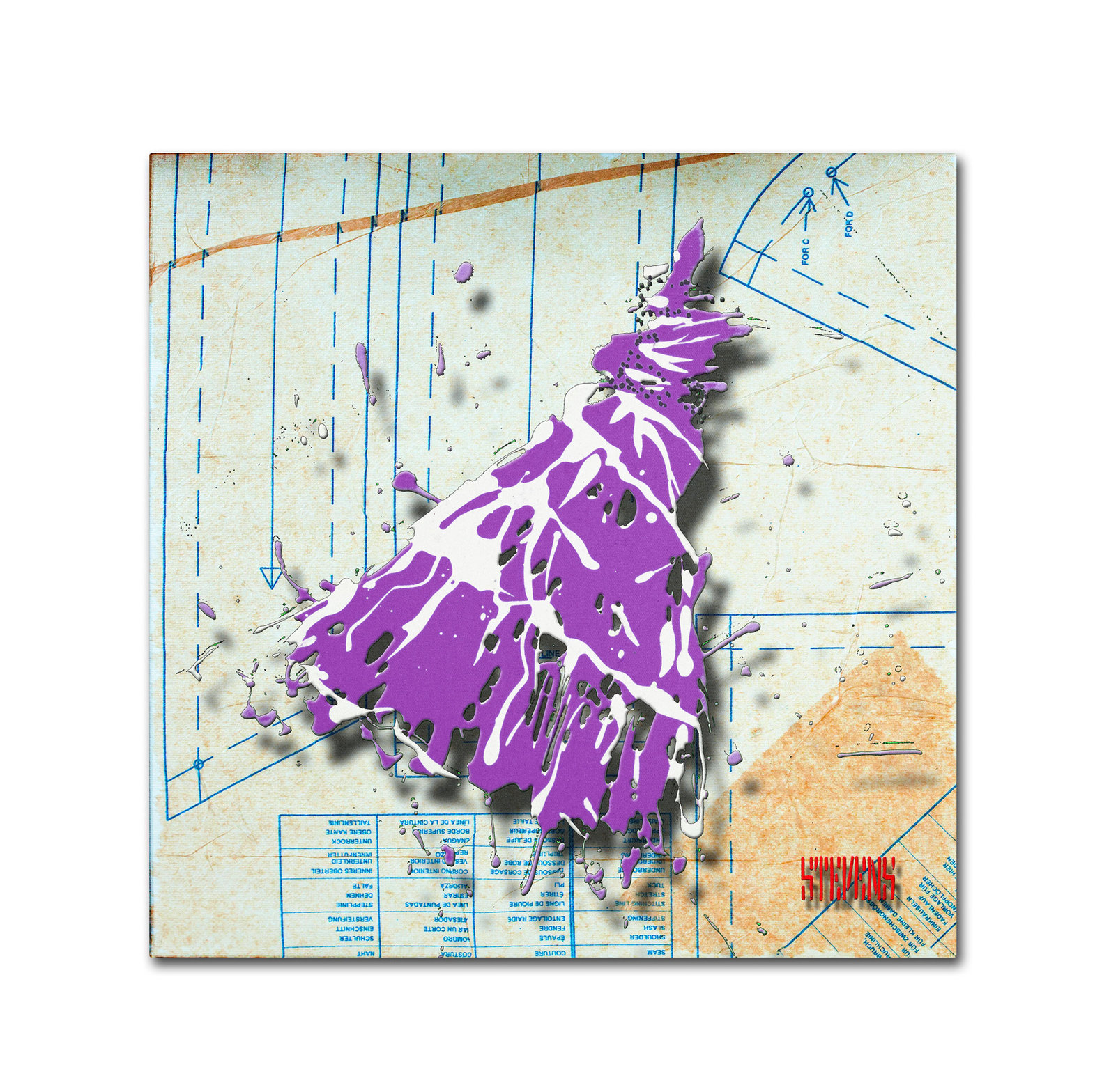 'Shoulder Dress Purple n White' Canvas Art by Roderick Stevens, 24" x ...