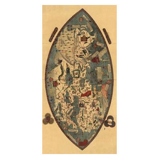 Genoese World Map Print, 10.00 x 20.00 - Traditional - Prints And ...