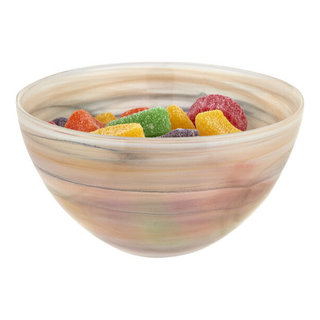 Badash P293 Taupe Alabaster Glass 6" Round Salad or Candy Bowl ...