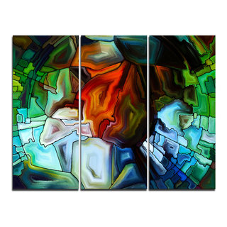 "Abstract Stained Glass Design" Abstract Canvas Print, 36"x28" 3 Panel ...
