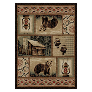 Hearthside Cabin Hideaway Lodge Area Rug, 7'10"x9'10" - Rustic - Area ...