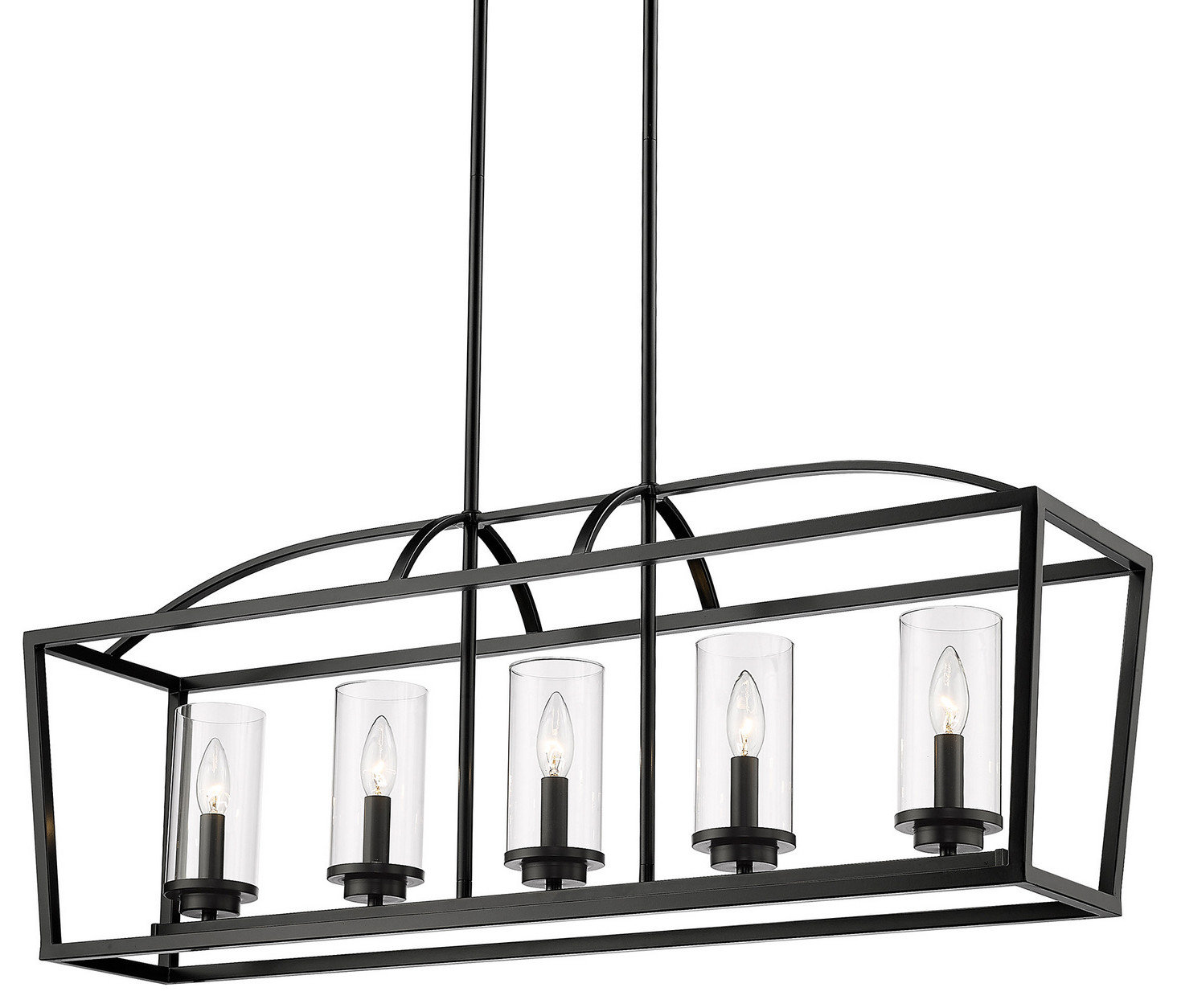 Mercer Linear Pendant in Matte Black with Clear Glass - Transitional ...
