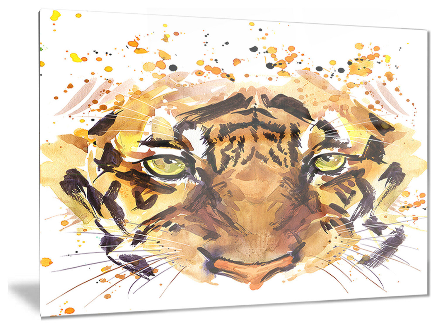 "Eyes With Fire" Animal Glossy Metal Wall Art, 40"x30" - Contemporary ...