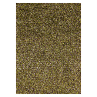 6.6 X 9.8 ft Handmade Shag Handloom Wool Sprinkle Lime Green Modern ...