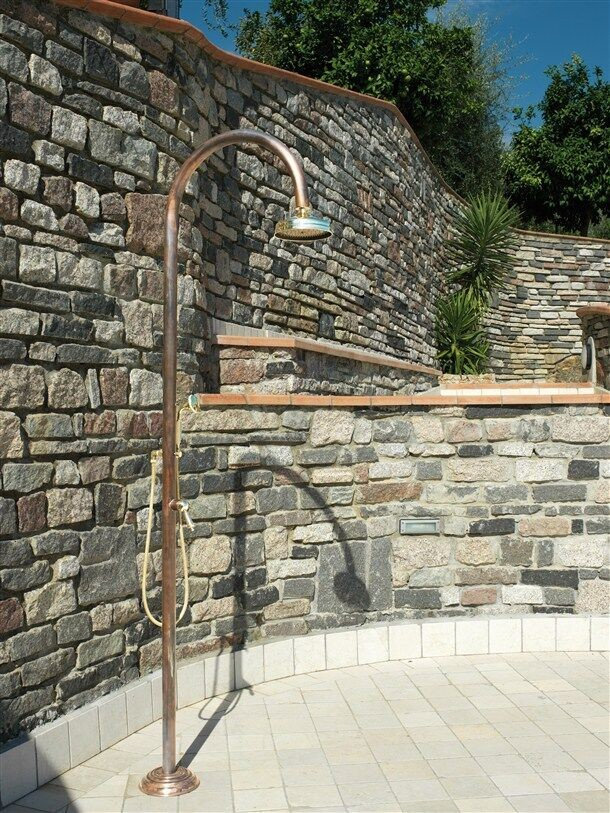 Origo, Free Standing Copper/Brass Shower Column, Hot and Cold, Hand ...