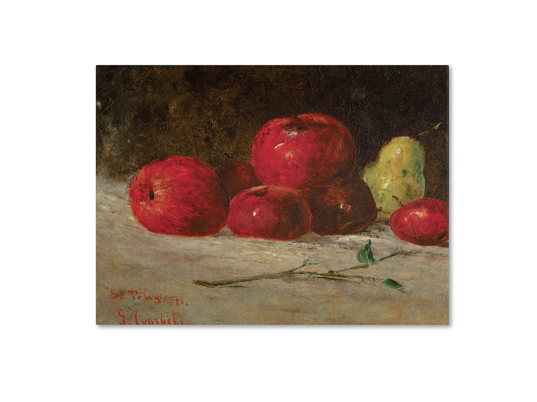 'Still Life Apples and Pears' Canvas Art by Gustave Courbet, 18" x 24 ...