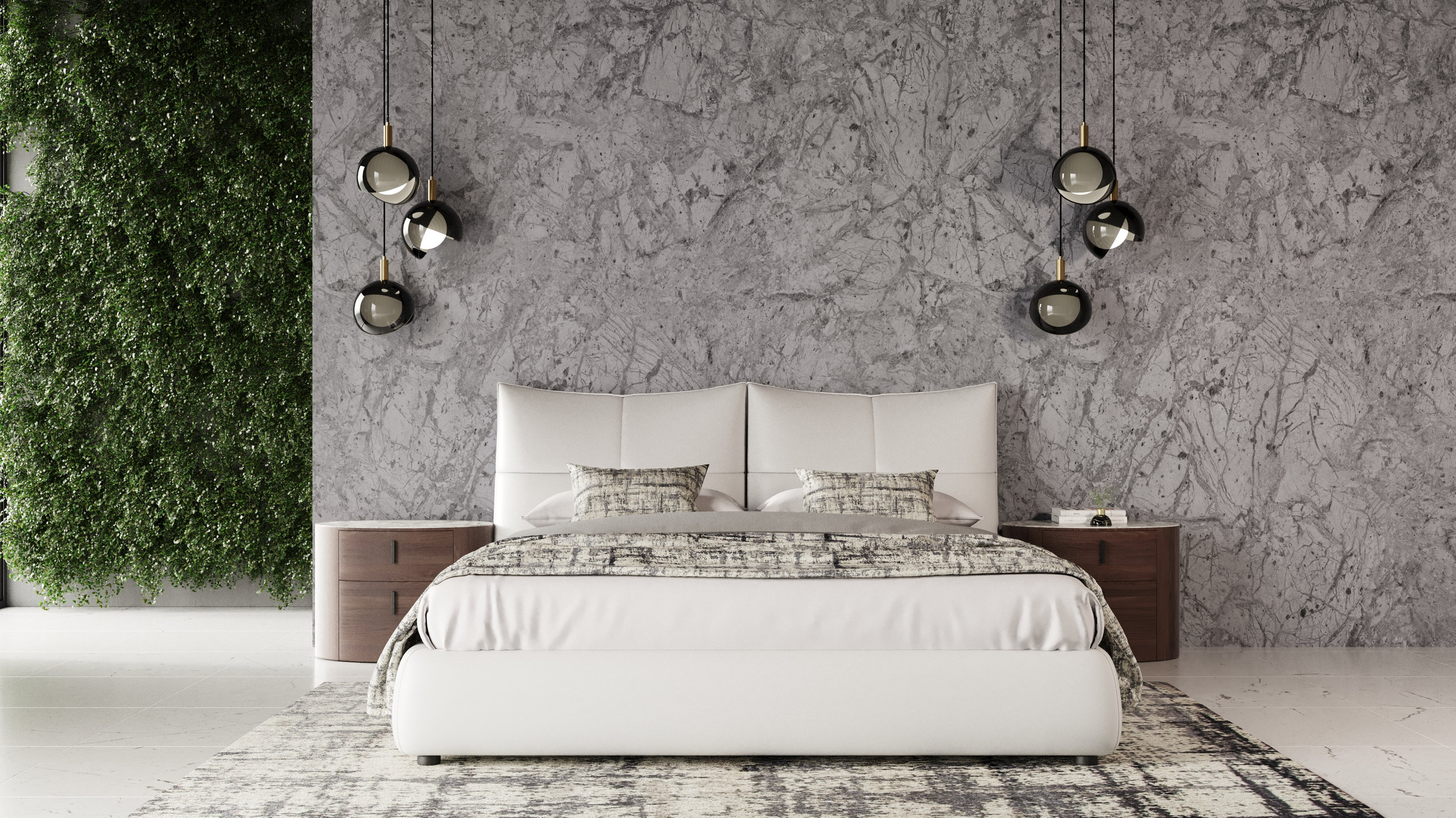 Modrest Patrick Modern White Leather Bed, Queen - Transitional ...