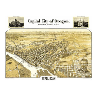 Historic Salem, OR Map 1905, Vintage Oregon Art Print Decor, 18"x24 ...
