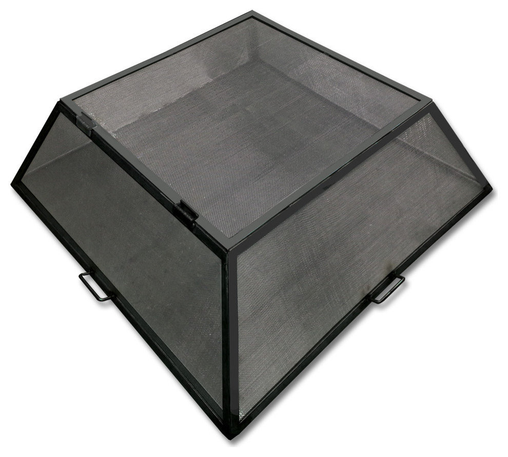 Master Flame Fire Pit Screen With Hinged Access, Carbon Steel, 34 ...