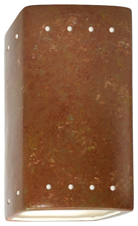 Justice Ambiance 1-Light 5" ADA Sconce, Open Top/Bottom, Rust Patina ...