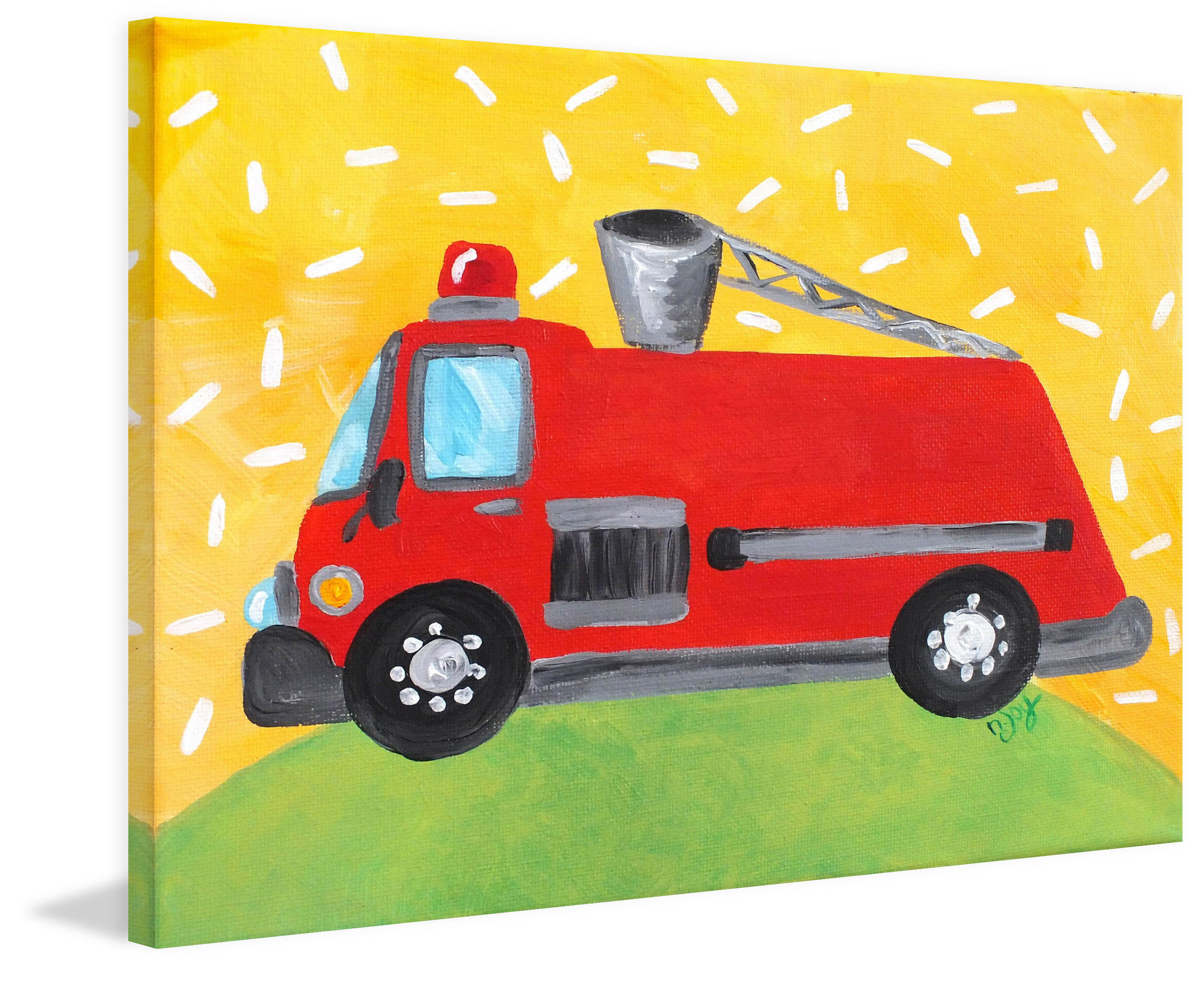 Marmont Hill, "Transport Fire Engine" by Nicola Joyner Print on Wrapped ...
