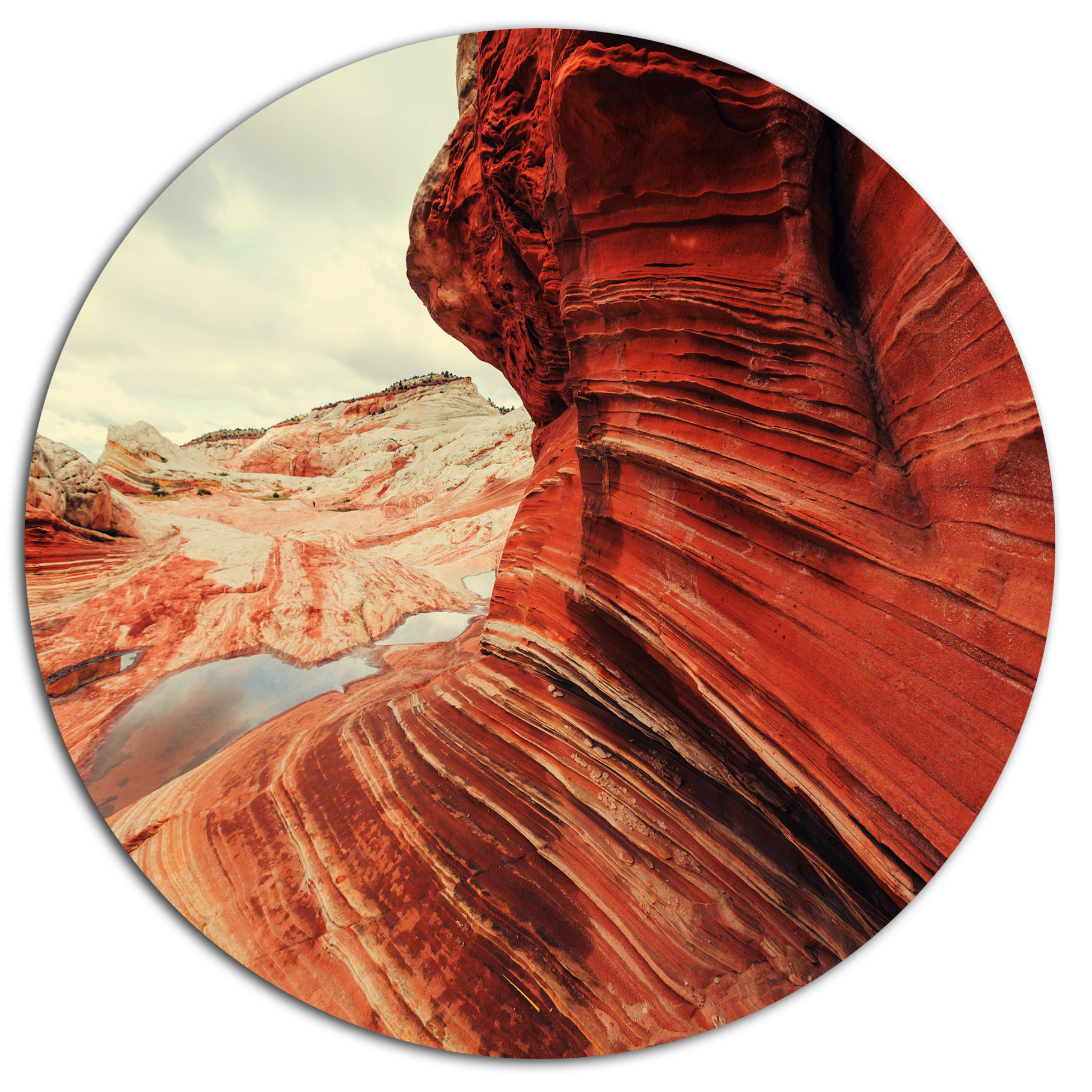 Vermillion Cliffs Lake View, Landscape Round Wall Art, Disc of 23 inch ...