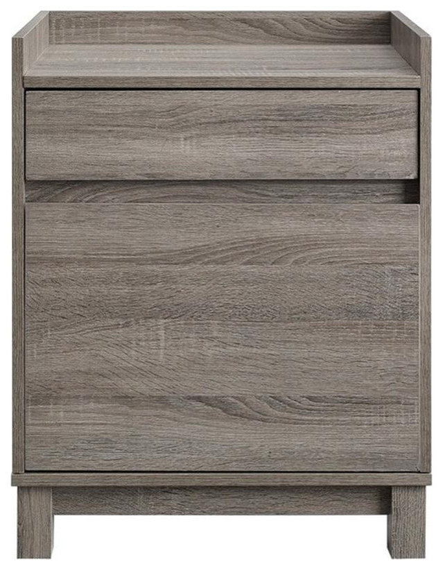 Atlin Designs Modern Wood Filing Cabinet with 2 Drawers in Gray ...