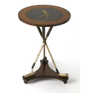 Nineteenth Hole Round Golf Accent Table, 2302070 - Contemporary - Side ...