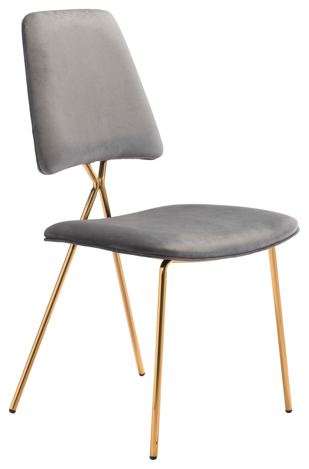 Chloe Dining Chair (Set of 2) Gray and Gold - Midcentury - Dining ...