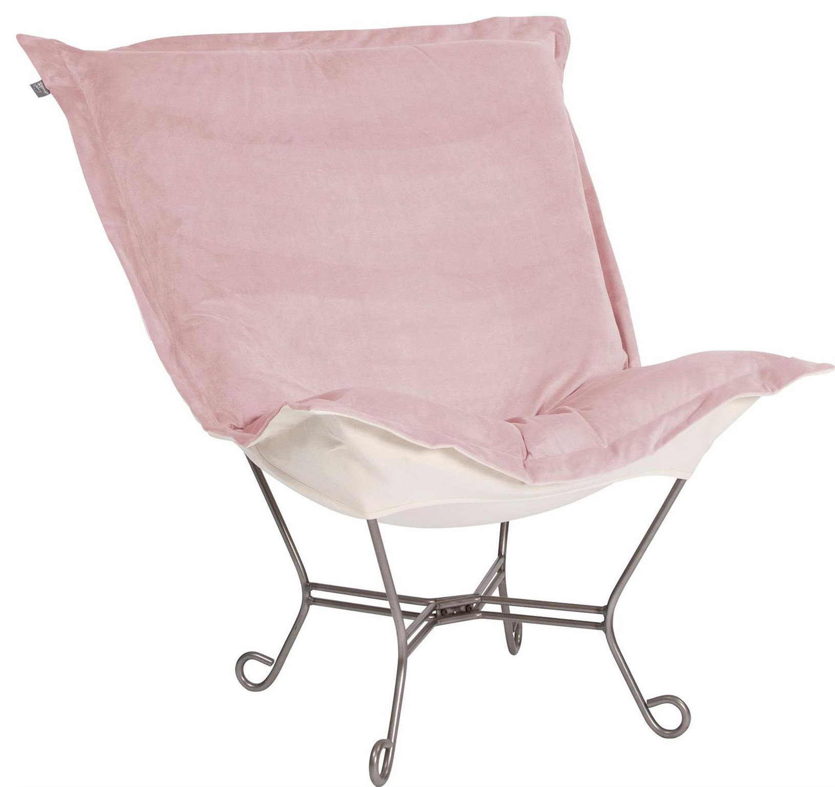 Pink Bella Puff Chair with Titanium Frame - Contemporary - Armchairs ...