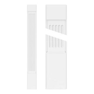 Fluted PVC Pilaster w/Capital & Base (Pair), 9"W x 108"H - Traditional ...
