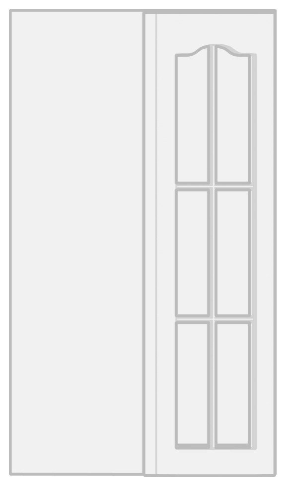 Wall Diagonal 24w x 42h 24d Cathedral Glass - Transitional - Kitchen ...