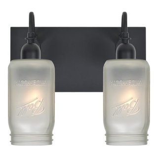 Milo 2 Light Wall Lighting, Black - Contemporary - Bathroom Vanity ...