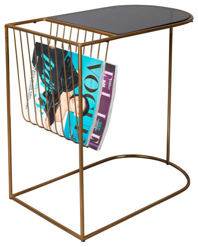 Black Magazine Holder End Table | Dutchbone Eileen - Contemporary ...