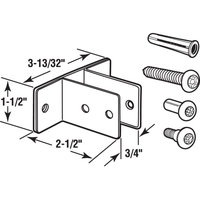 Two Ear Wall Bracket, For 3/4" Panels, Stainless Steel, Satin Finish ...