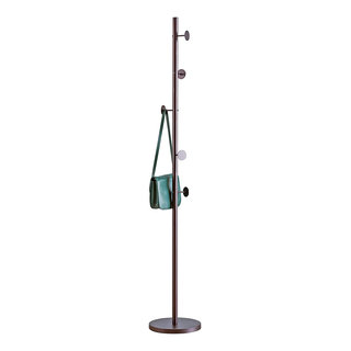 Mavis 5 Hook Transitional Coat and Hat Rack Stand, Bronze Metal ...