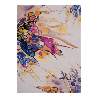 Nourison Prismatic PRS20 Area Rug, Grey/Lilac/Multicolor, 5'6" x 7'5 ...