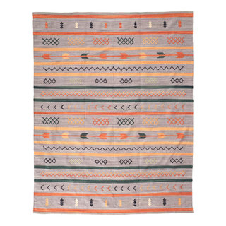 Weave & Wander Amara Southwestern Serape Style Rug, Gray/Orange, 8'x10 ...