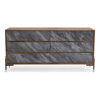 Mimi Mid-Century Walnut & Gray Dresser - Contemporary - Dressers - by ...