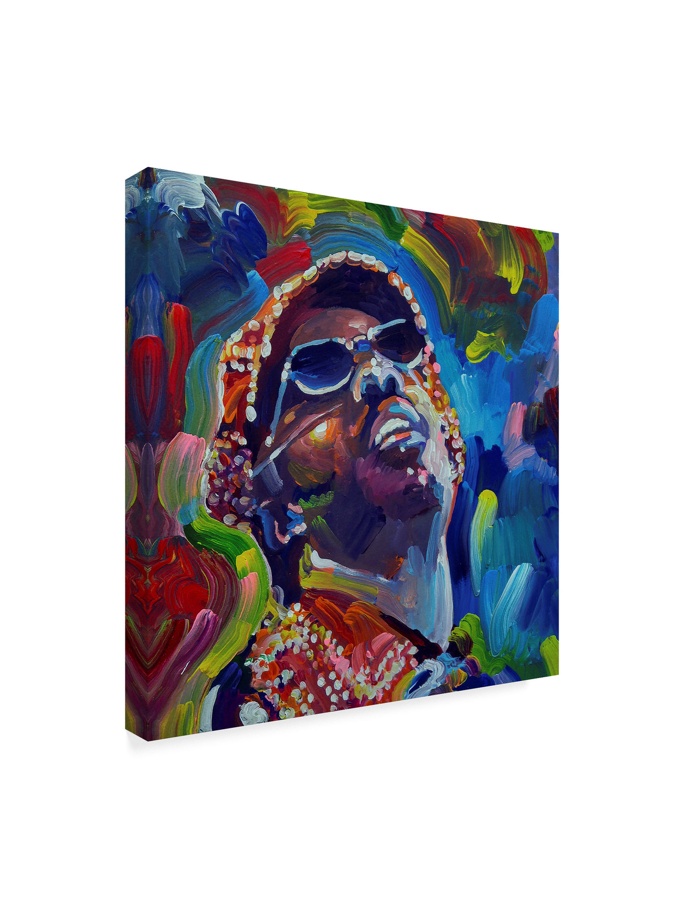 Howie Green 'Stevie Wonder' Canvas Art, 35"x35" - Midcentury - Prints ...