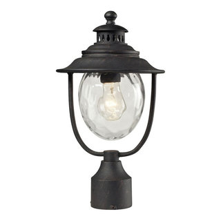 Round Globe One Light Outdoor Post Mount - Coastal Style Post Light ...