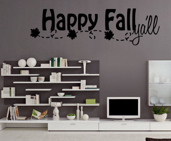 Happy Fall Vinyl Wall Decal hd028, 18 in. - Contemporary - Wall Decals ...