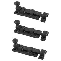 Black Wrought Iron Slide Bolt 3.5" Wide Rustproof Finish Door Bolt ...
