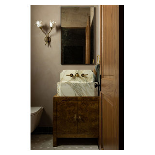Ross Spanish Revival Powder Room - Mediterranean - Powder Room - San ...